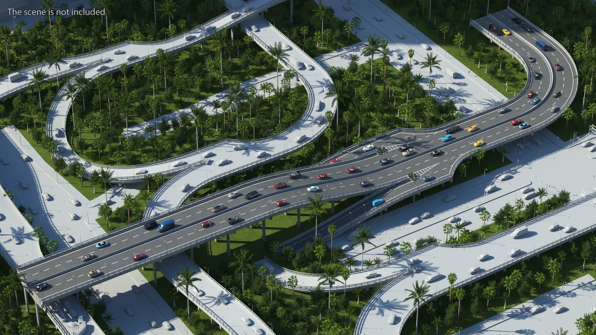 Connectable Highway Road Elements Entrance Ramp Model - TurboSquid 1984157