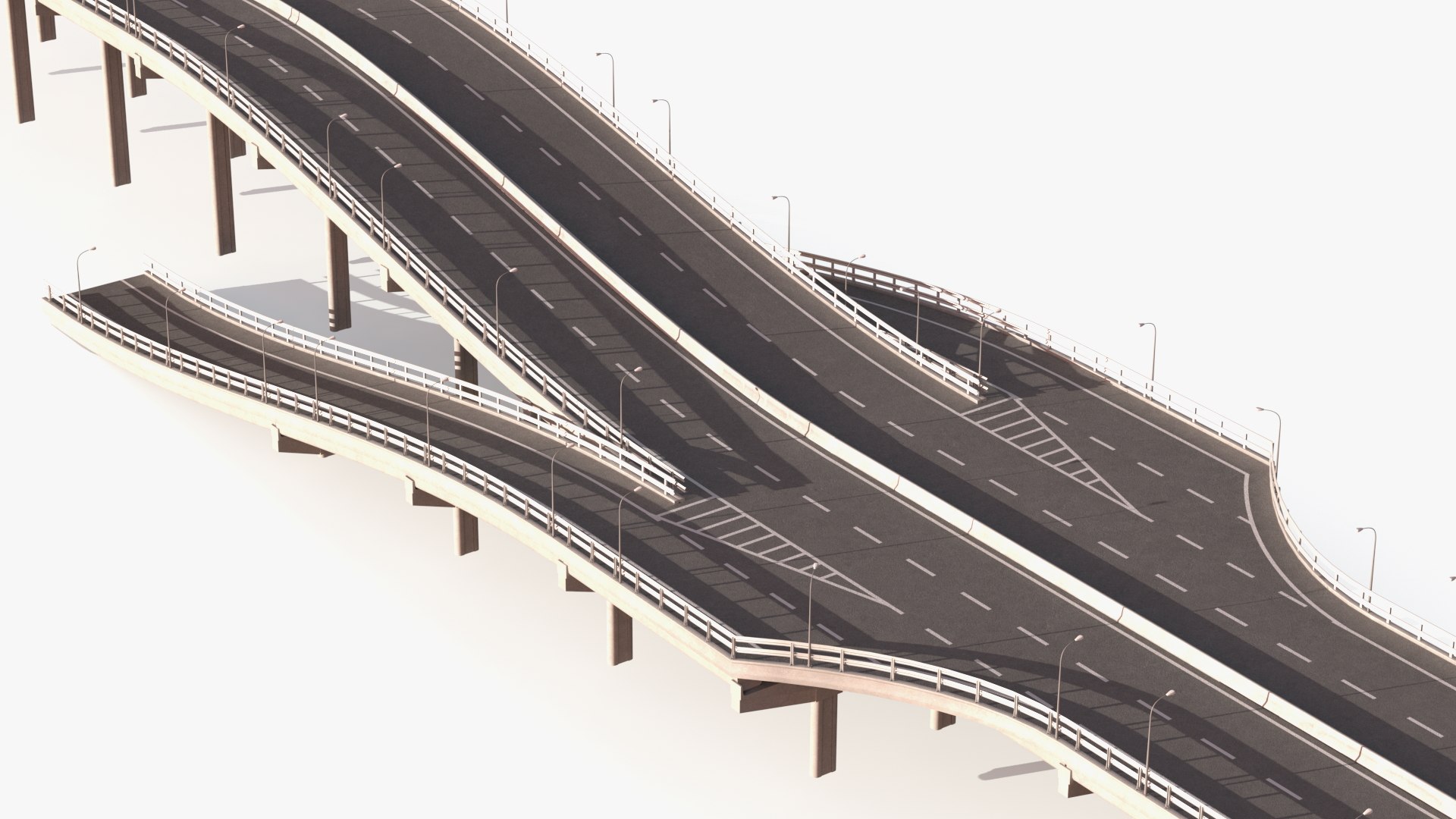Connectable Highway Road Elements Entrance Ramp Model - TurboSquid 1984157