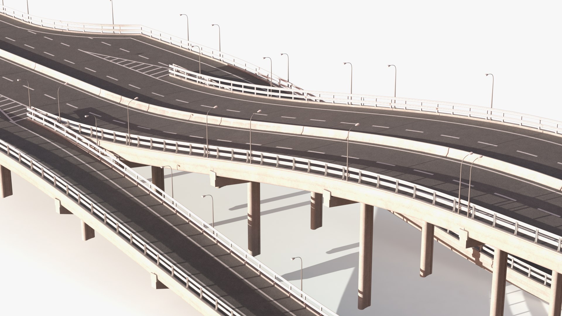 Connectable Highway Road Elements Entrance Ramp Model - TurboSquid 1984157
