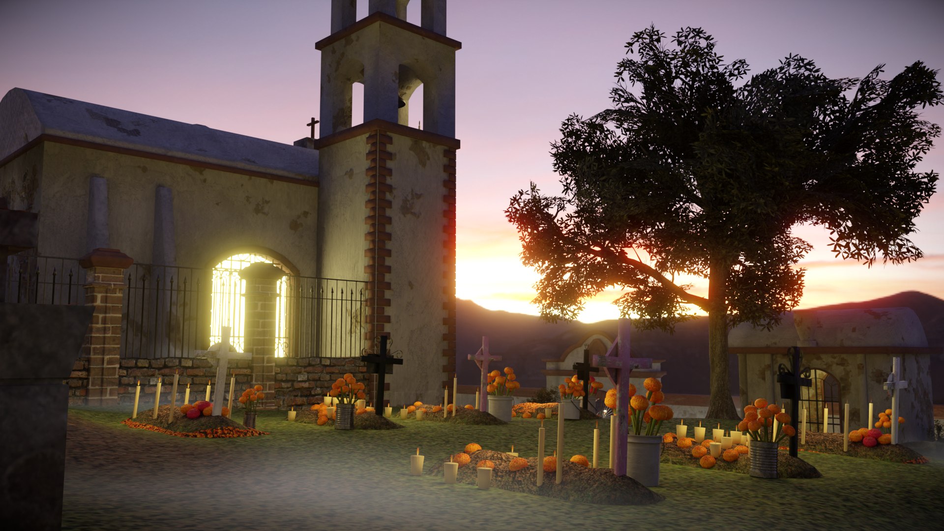 3D Day Of The Dead Graveyard Model - TurboSquid 1769563