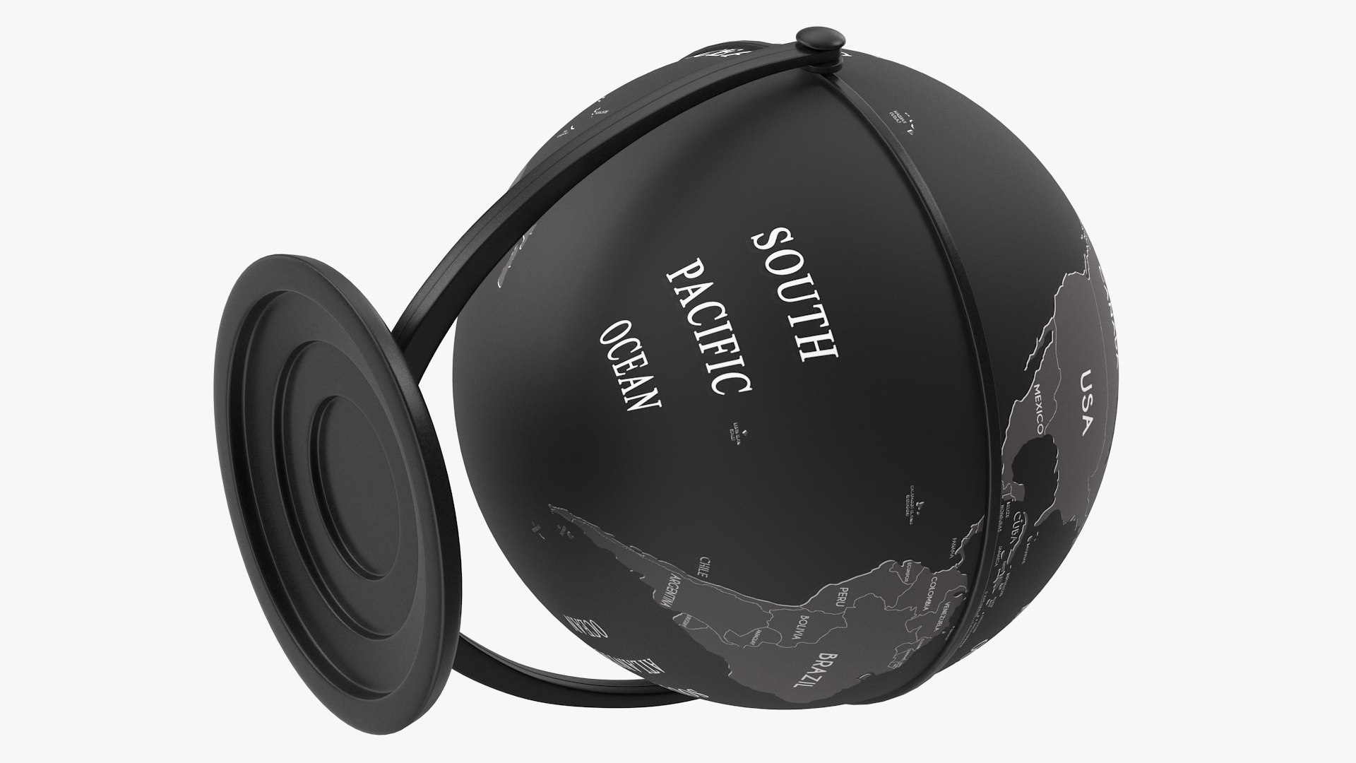 Black World Globe With Stand 3D - TurboSquid 1879500