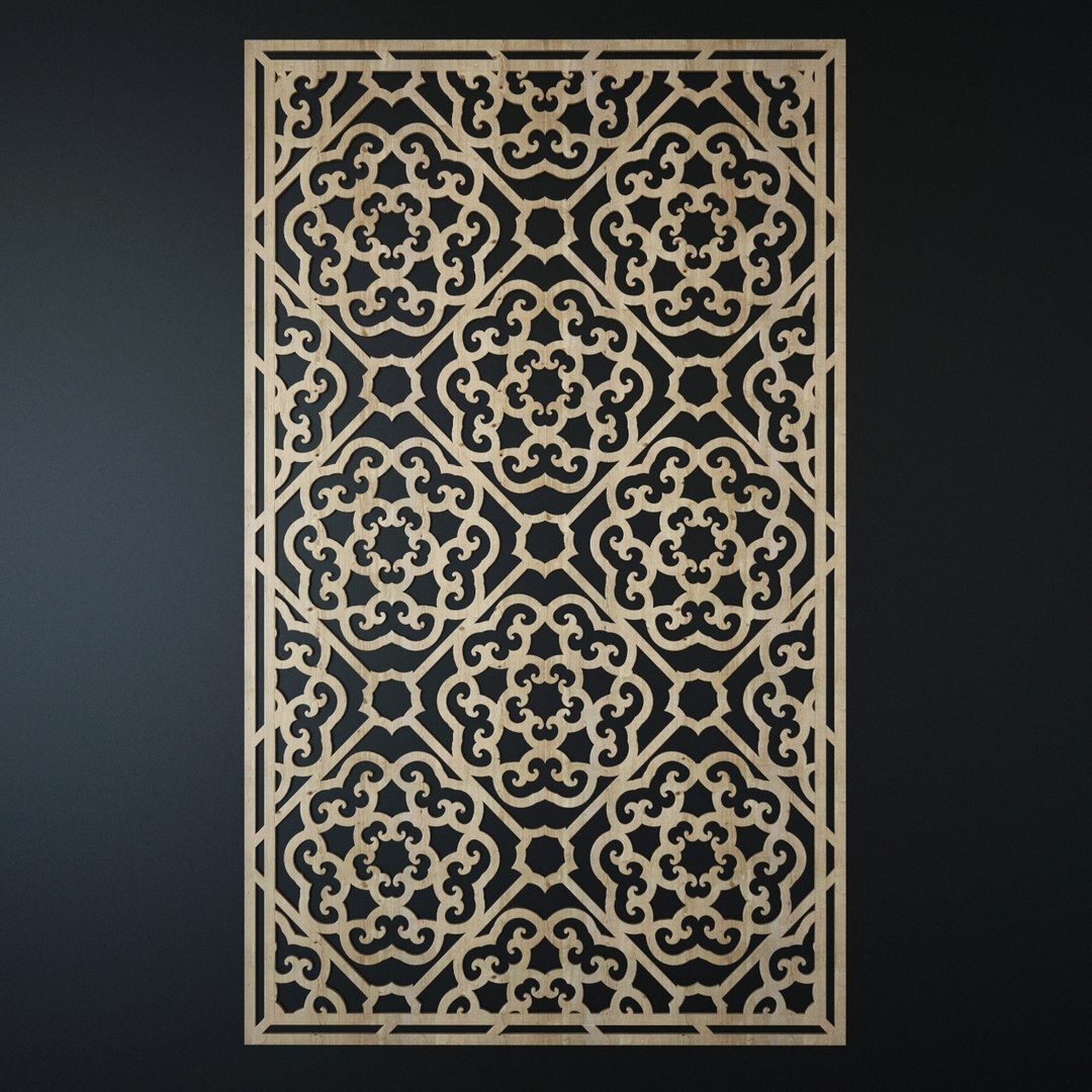 3d Model Decorative Laser Cutting Pattern