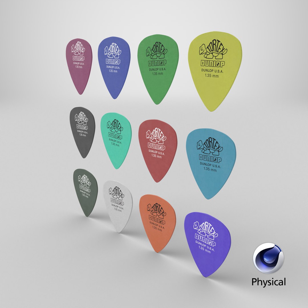 Free Dunlop Guitar Picks PBR 3D Model - TurboSquid 2535047