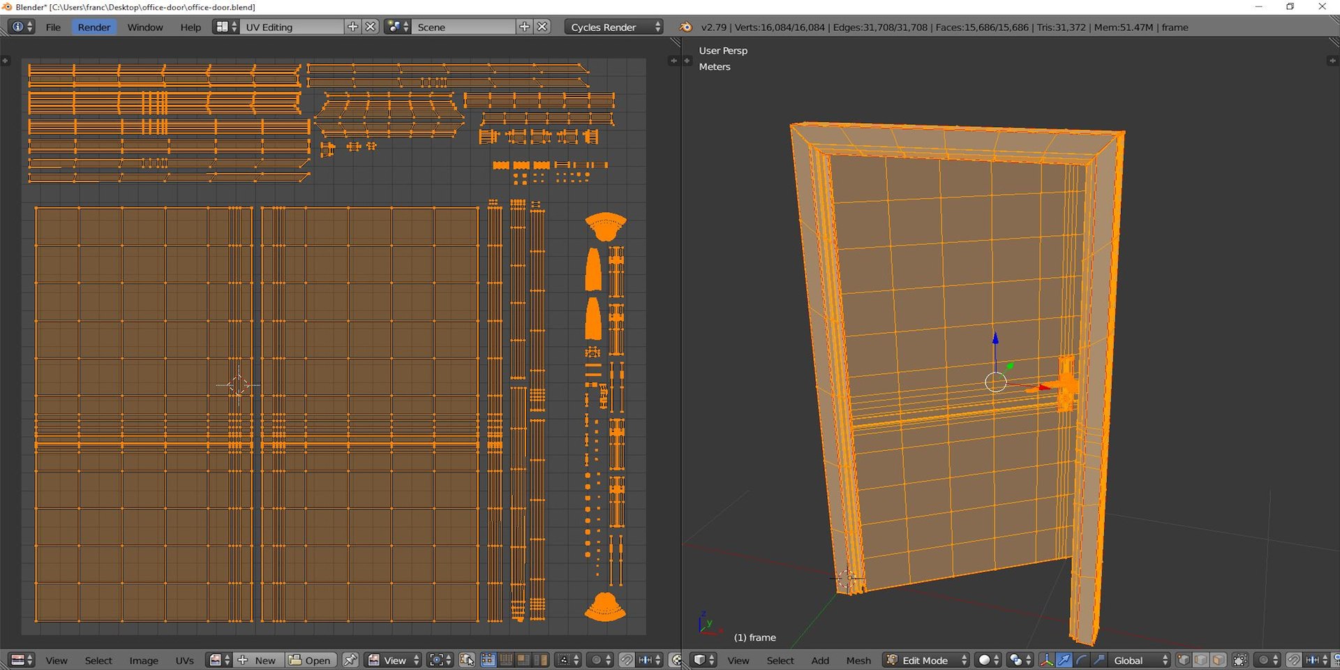 Office Door 3d Model