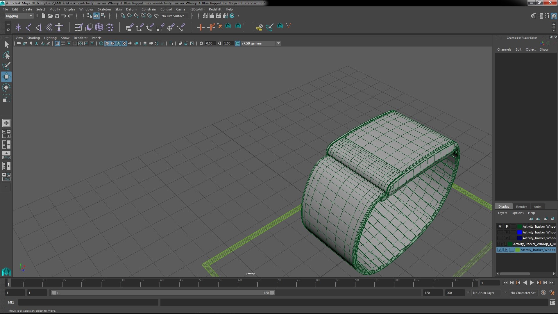 3D Activity Tracker Whoop 4 Blue Rigged for Maya model - TurboSquid 2125299