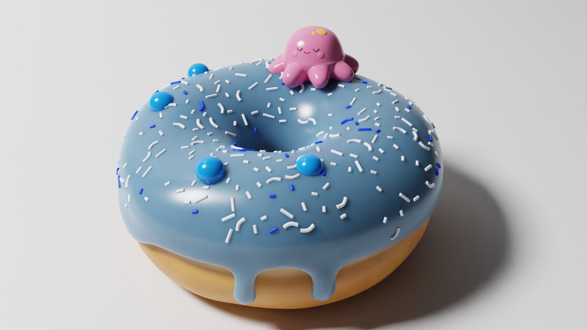 3D Donut Blue 3D Model - TurboSquid 2057560