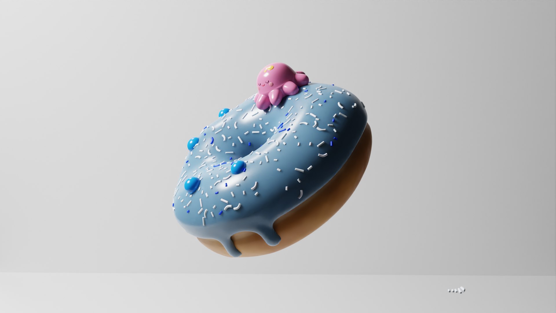 3D Donut Blue 3D Model - TurboSquid 2057560