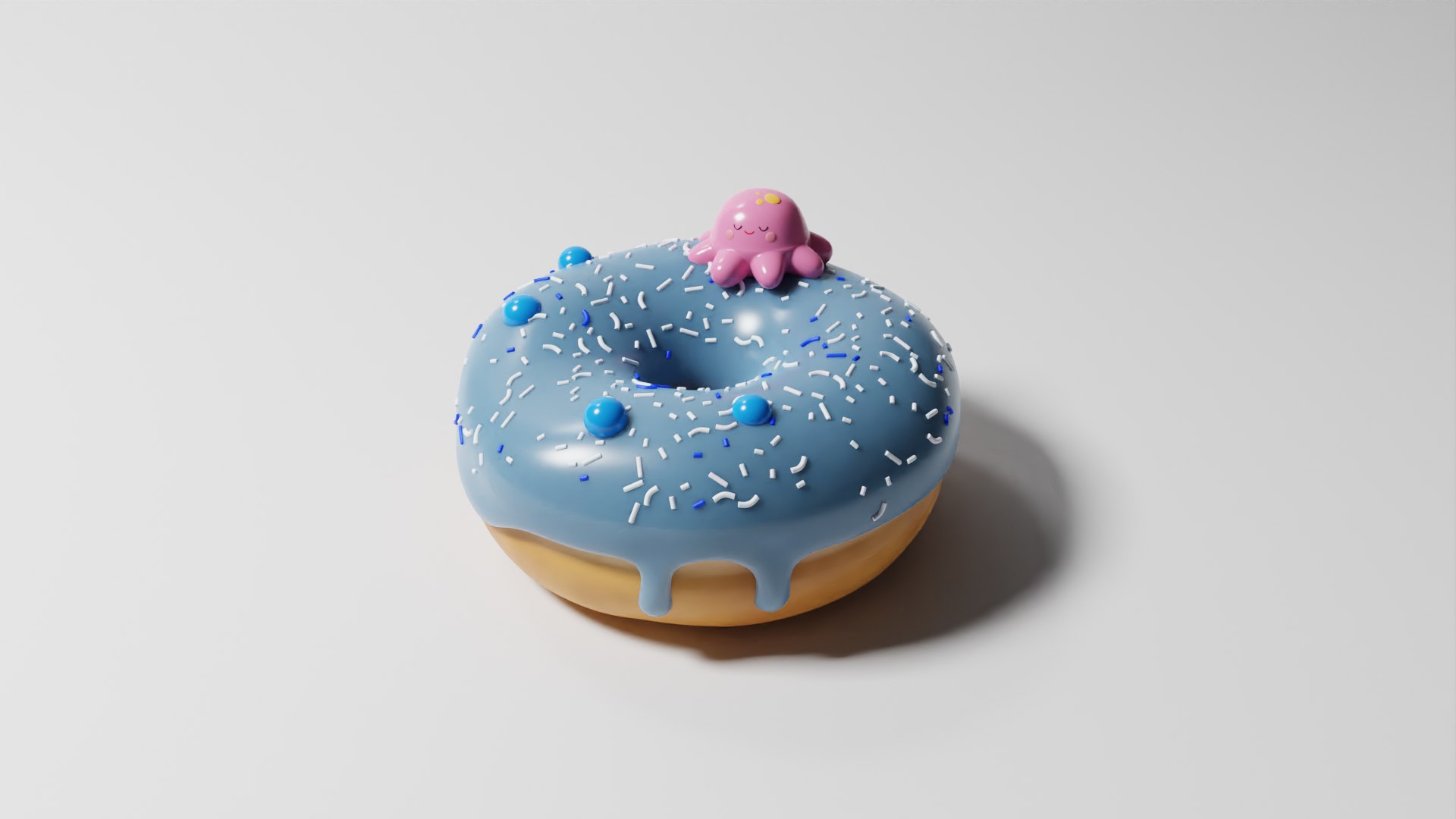 3D Donut Blue 3D Model - TurboSquid 2057560