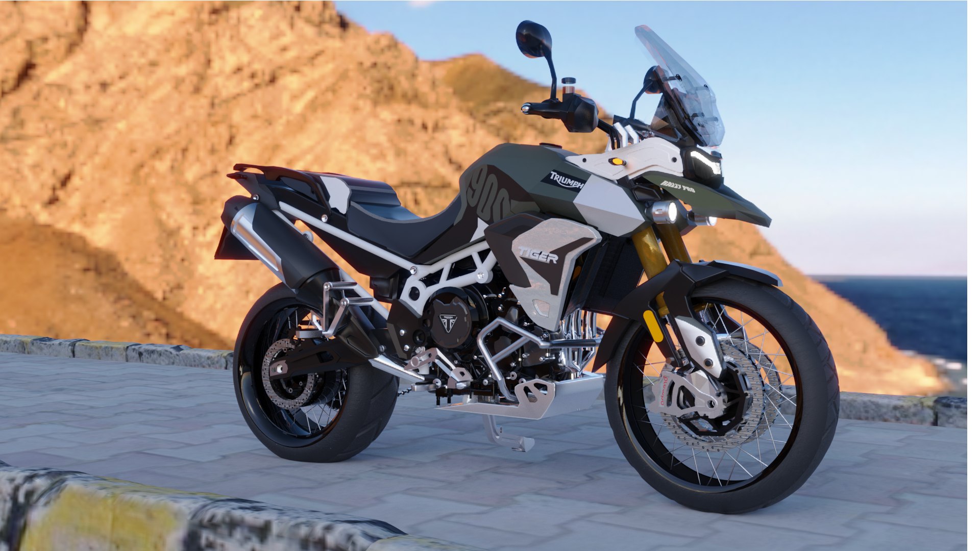 Triumph Tiger 900 Rally Pro 3D Model - TurboSquid 2195655