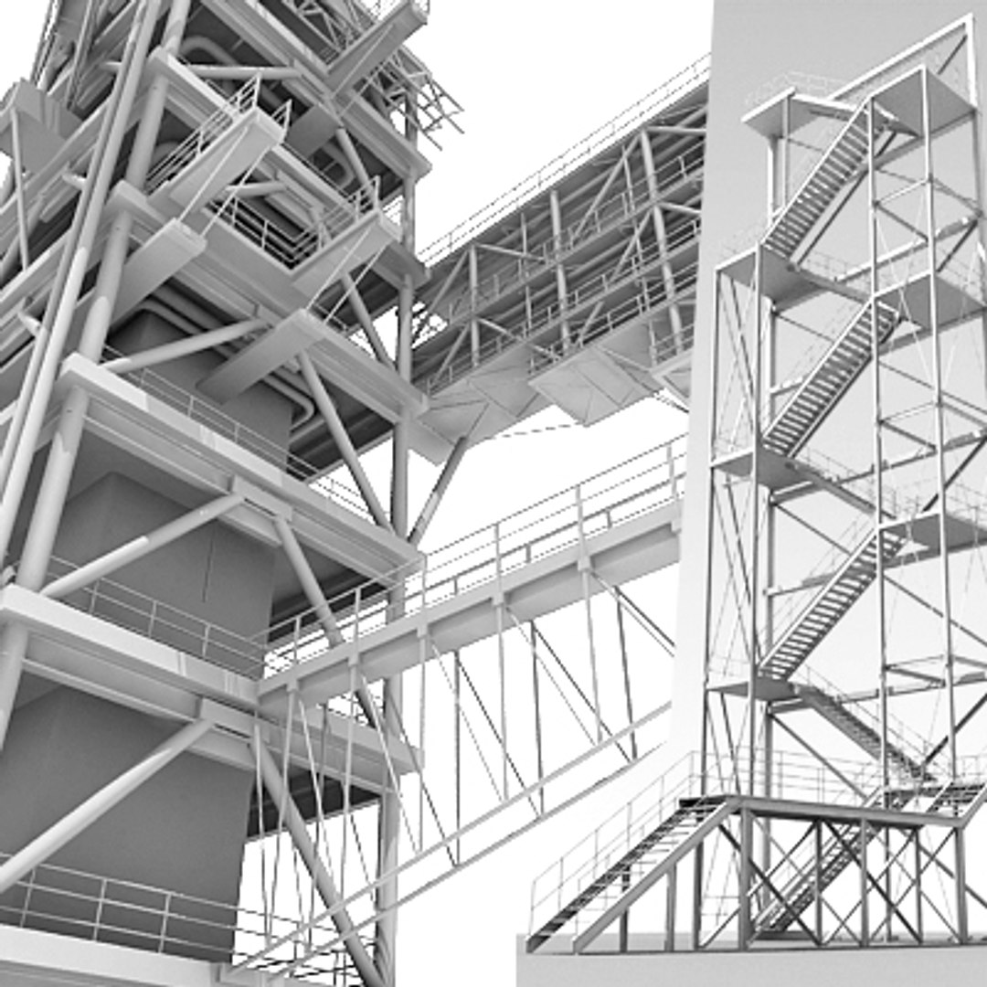 2 Industrial Towers 3ds