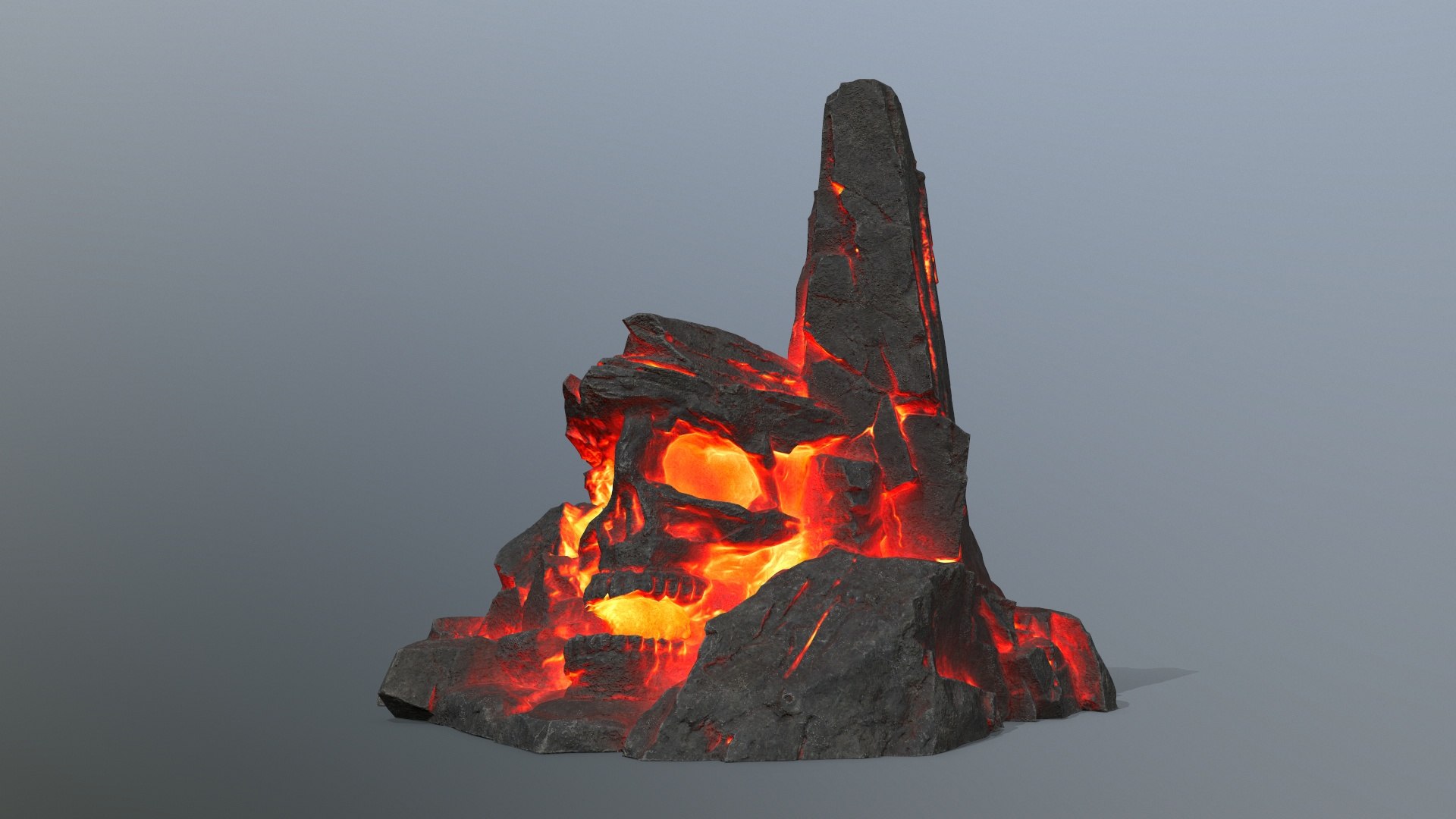 3D Lava Skull Rock - TurboSquid 2310522