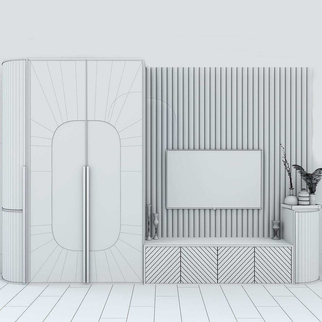 3D model memphis style tv area - TurboSquid 1577473