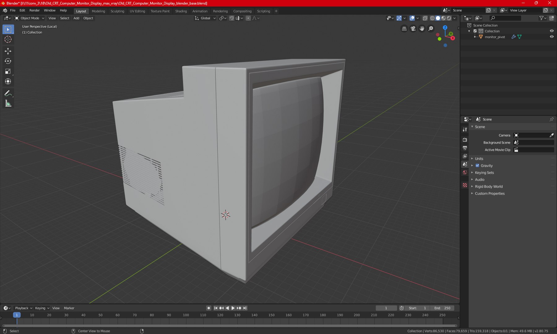 Old CRT Computer Monitor Display model - TurboSquid 2059880