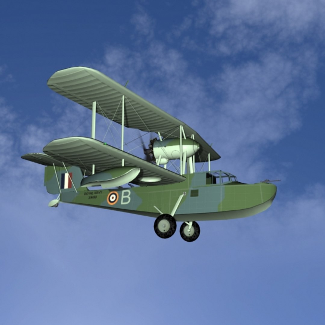 Supermarine Walrus Biplane 3d Max
