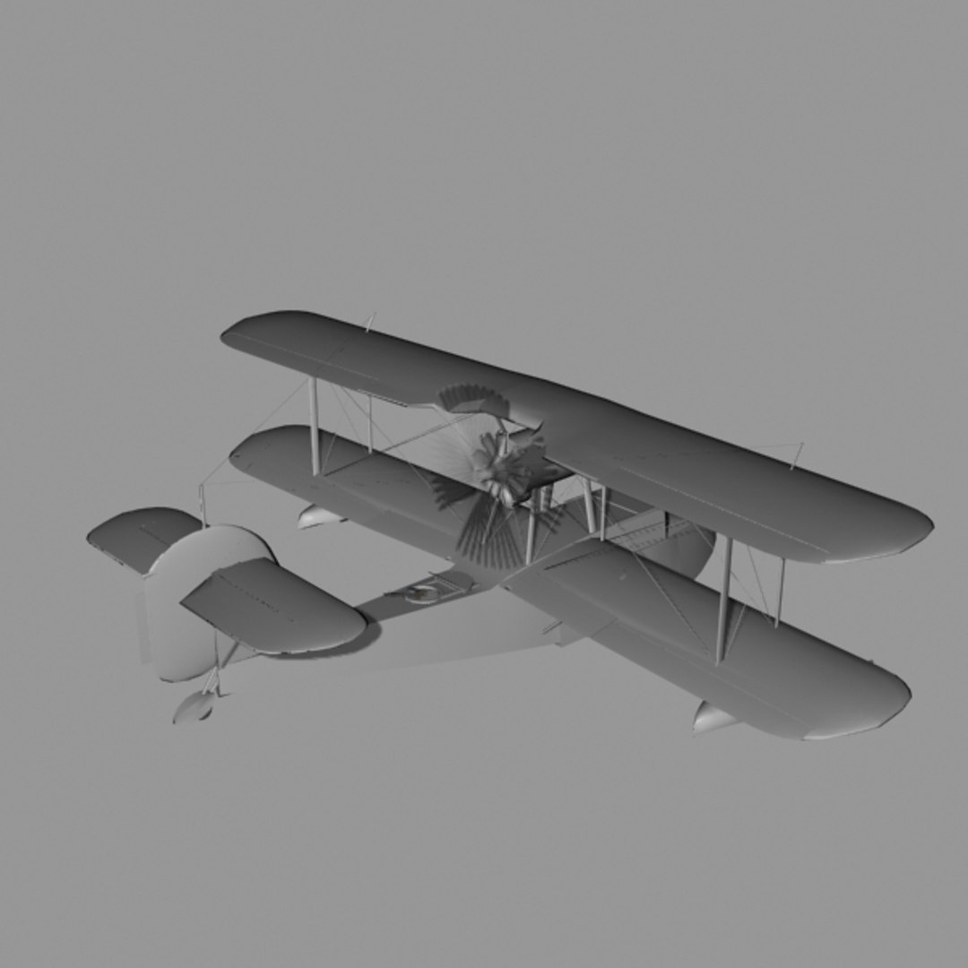 Supermarine Walrus Biplane 3d Max