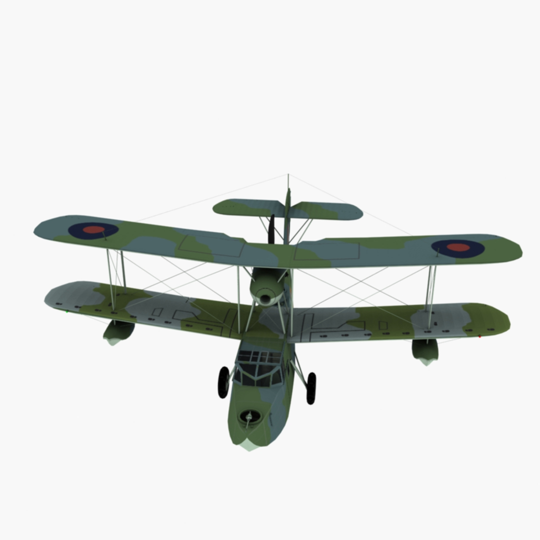 Supermarine Walrus Biplane 3d Max
