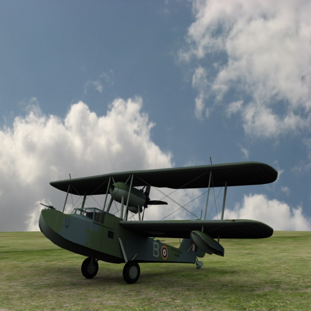 Supermarine Walrus Biplane 3d Max