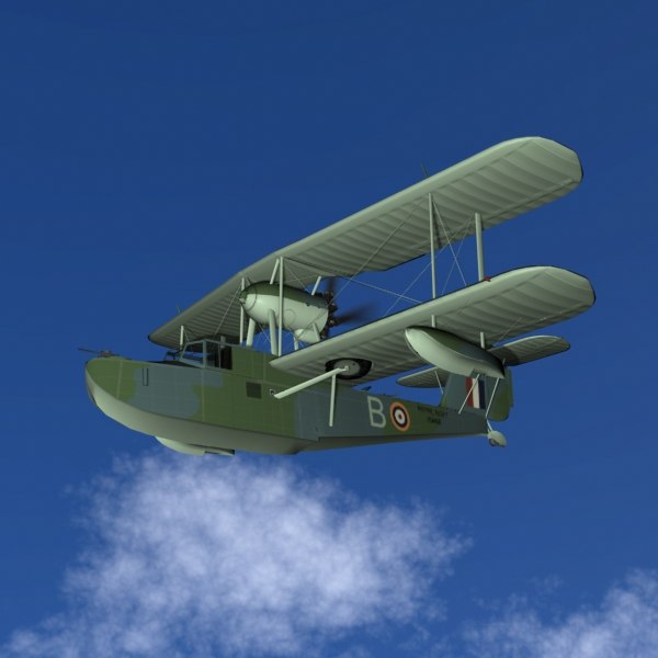 supermarine walrus biplane 3d max