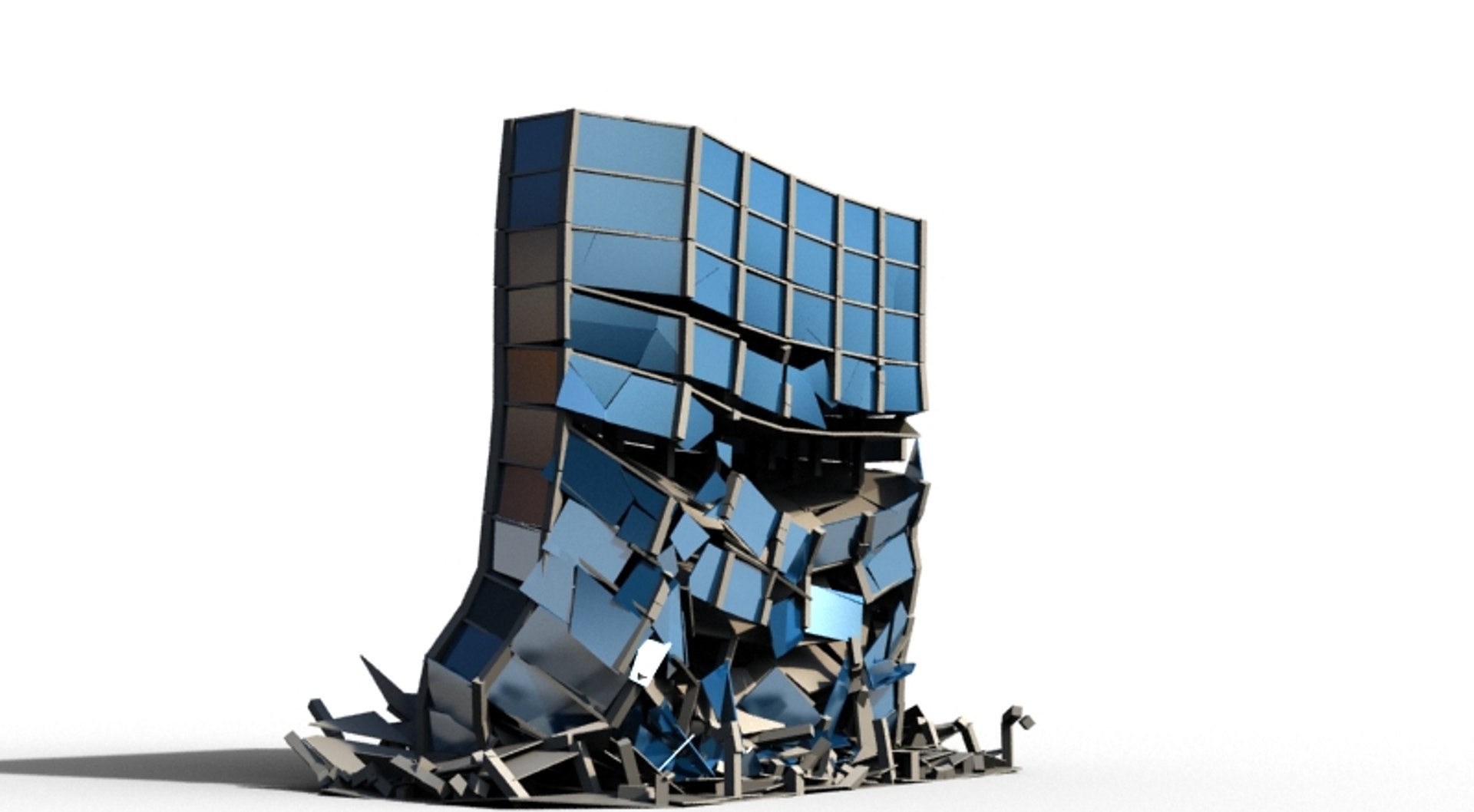 3d Model Collapse Building Animation
