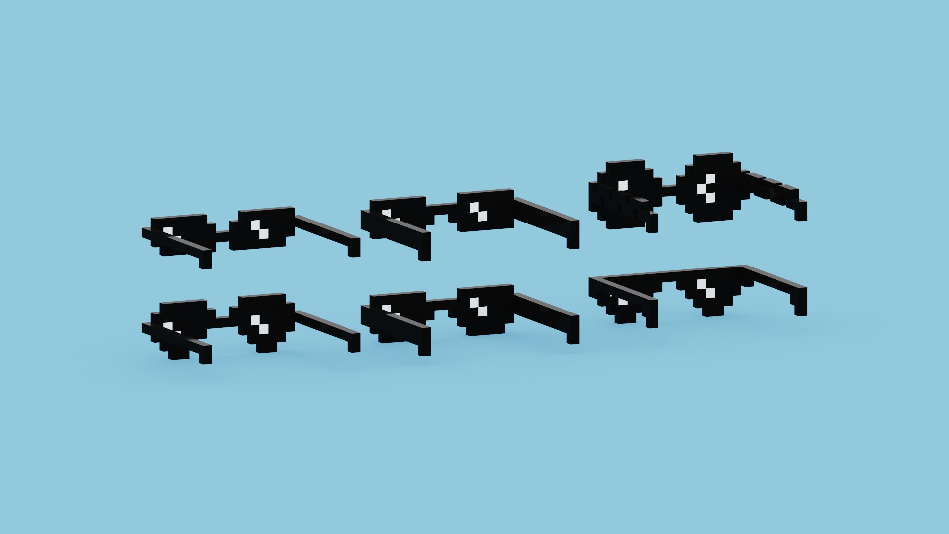 Voxel Sunglasses Collection 3D Model - TurboSquid 2002202