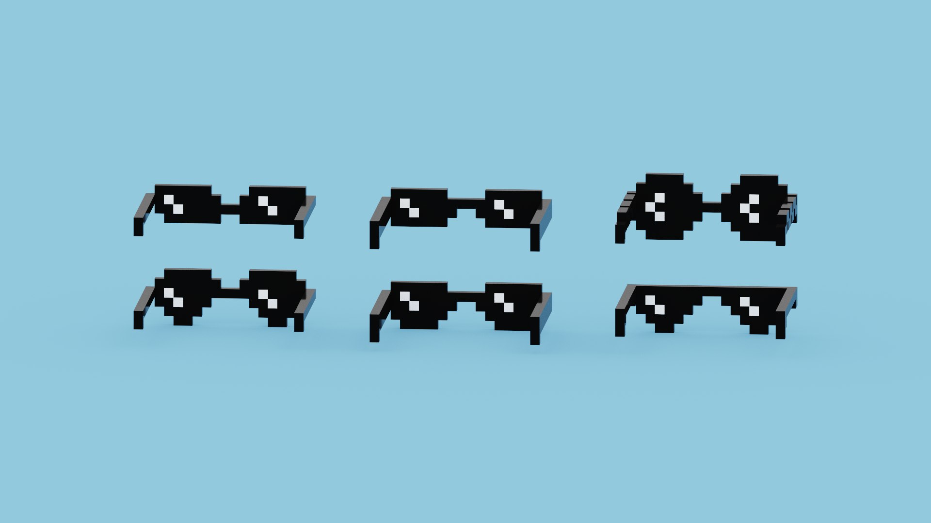 Voxel Sunglasses Collection 3D Model - TurboSquid 2002202