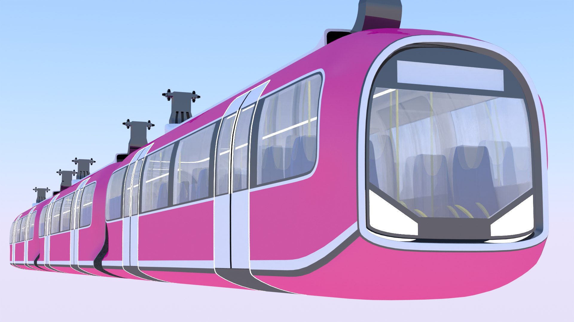 Elevated Train And City Bus 3D Model - TurboSquid 2209887