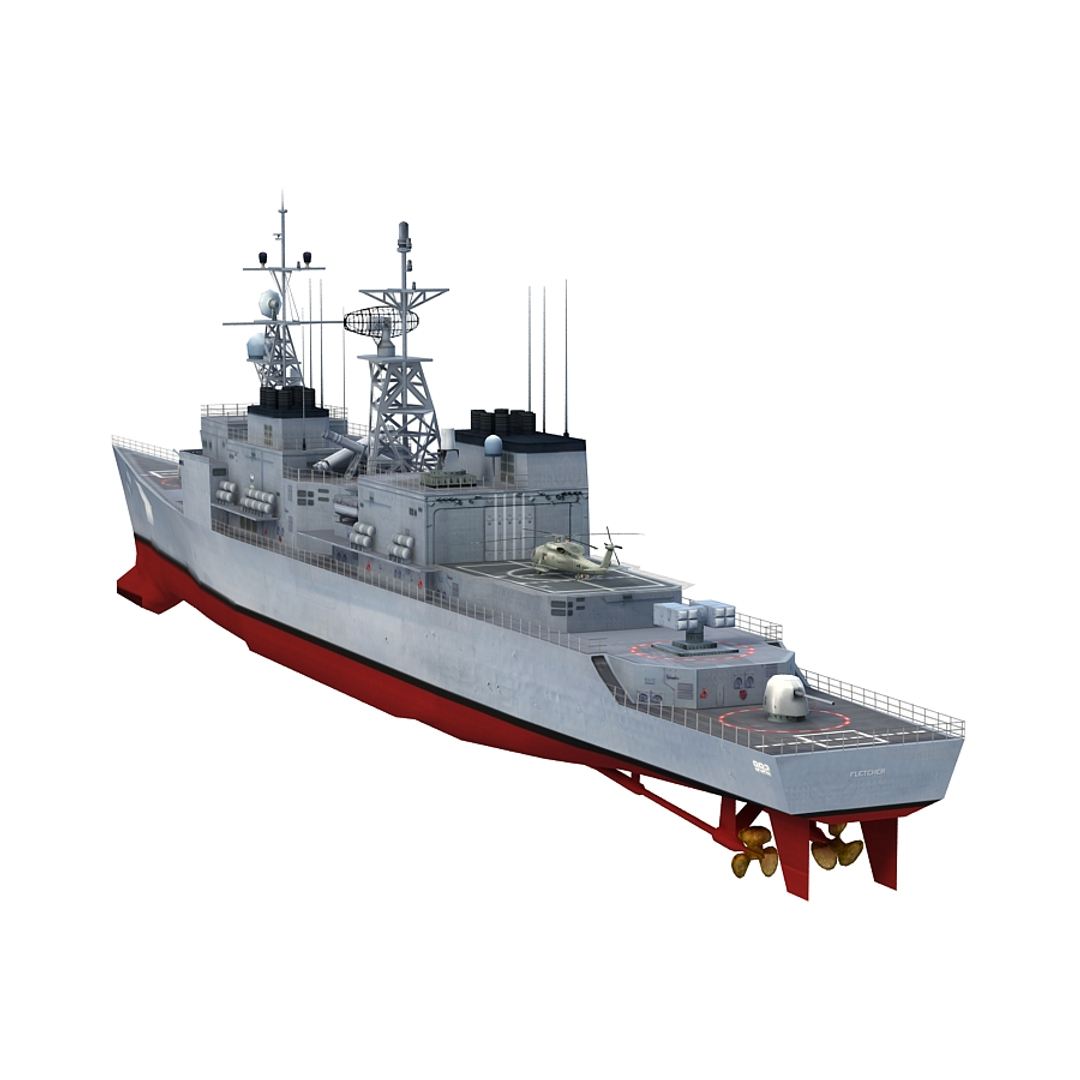 uss fletcher dd-992 dd 3d max
