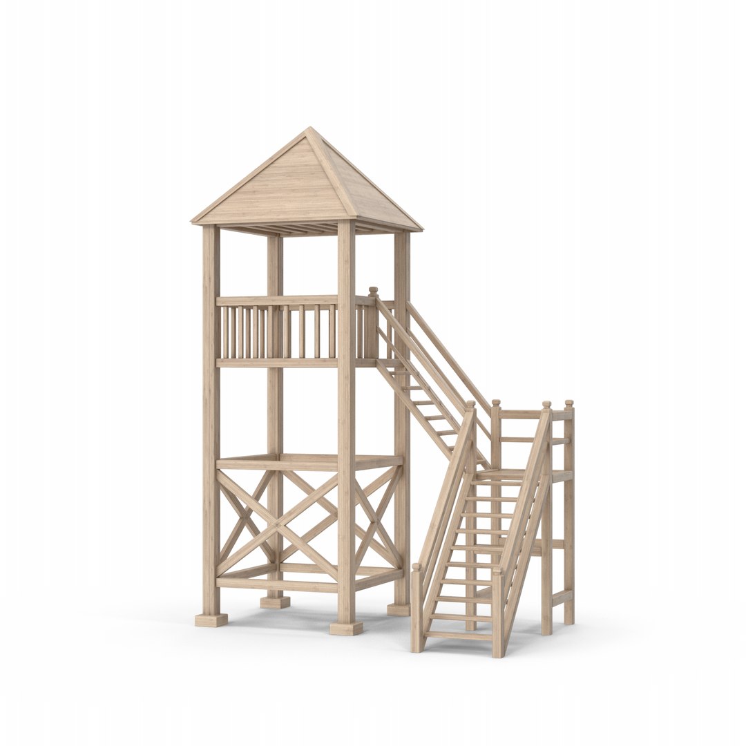 3D Model Wooden Tower - TurboSquid 2174093