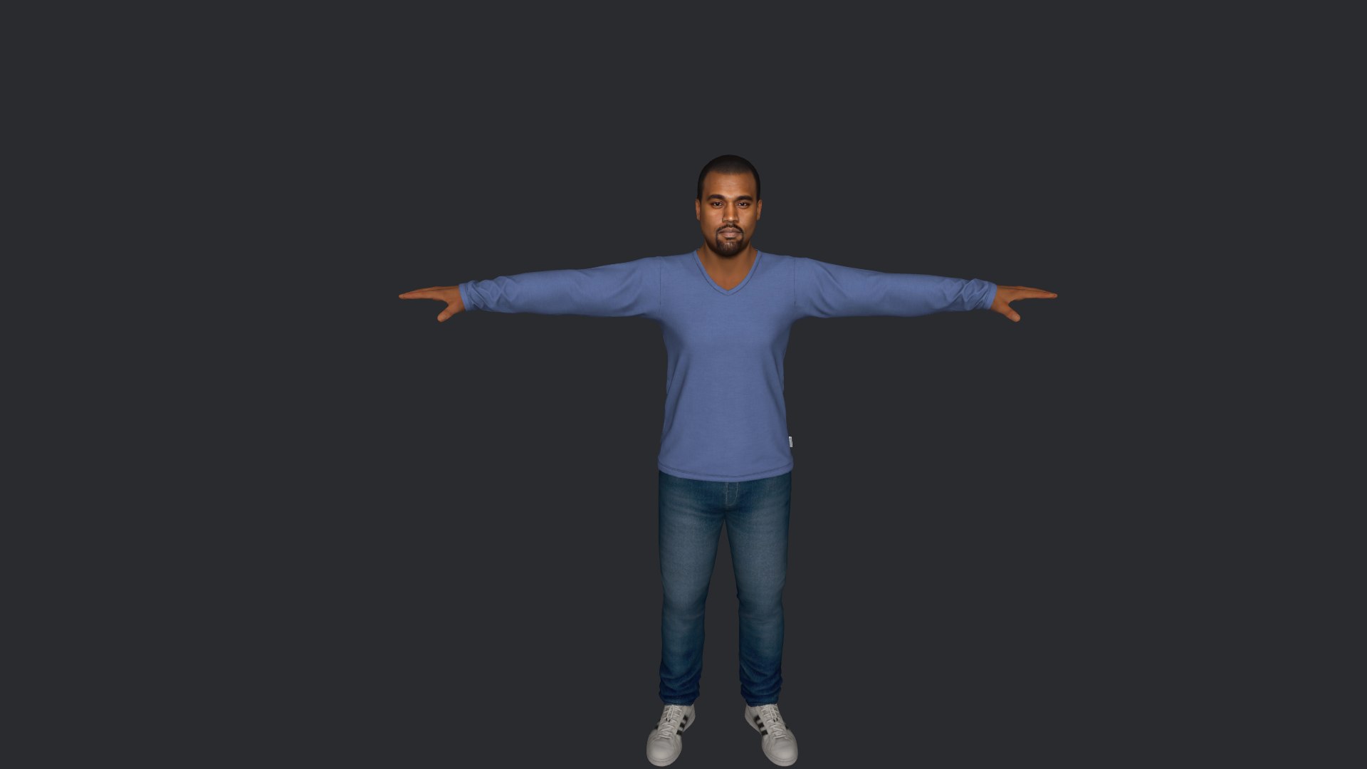 3D Kanye West Hyper Realistic Full Body Fully Rigged 3D Character model ...
