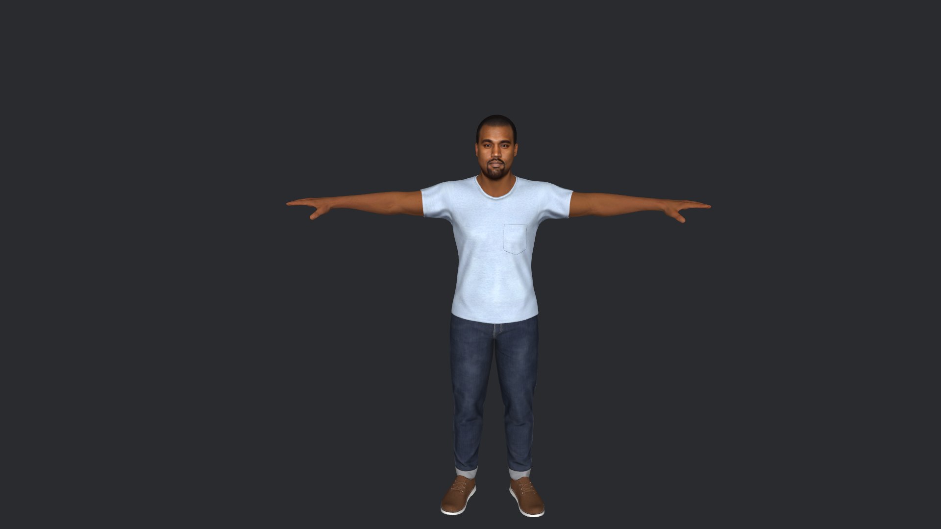 3D Kanye West Hyper Realistic Full Body Fully Rigged 3D Character model ...