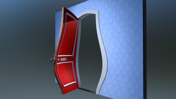 3d model of cartoon door animation rig