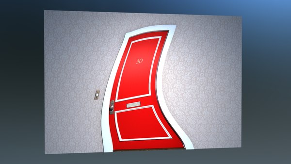 3d model of cartoon door animation rig