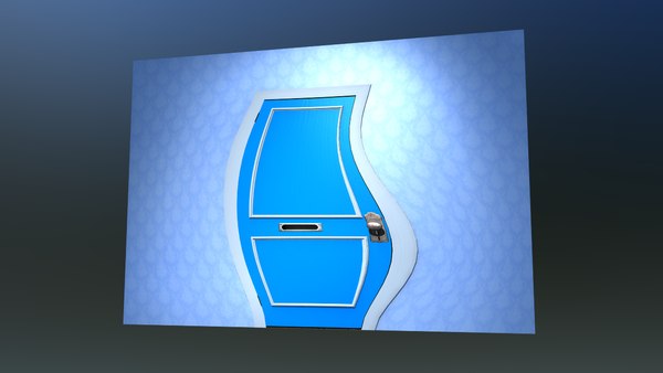 3d model of cartoon door animation rig