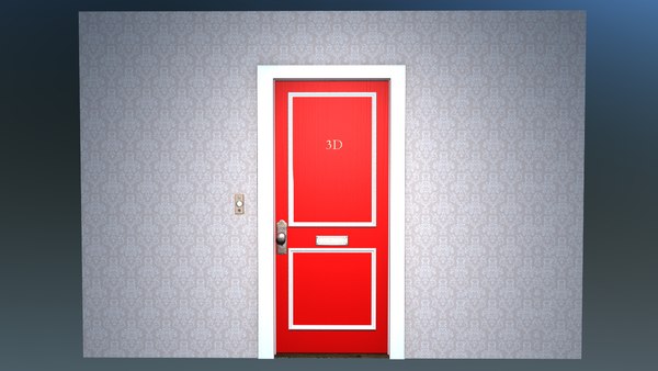 3d model of cartoon door animation rig