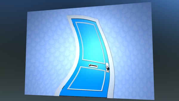 3d model of cartoon door animation rig