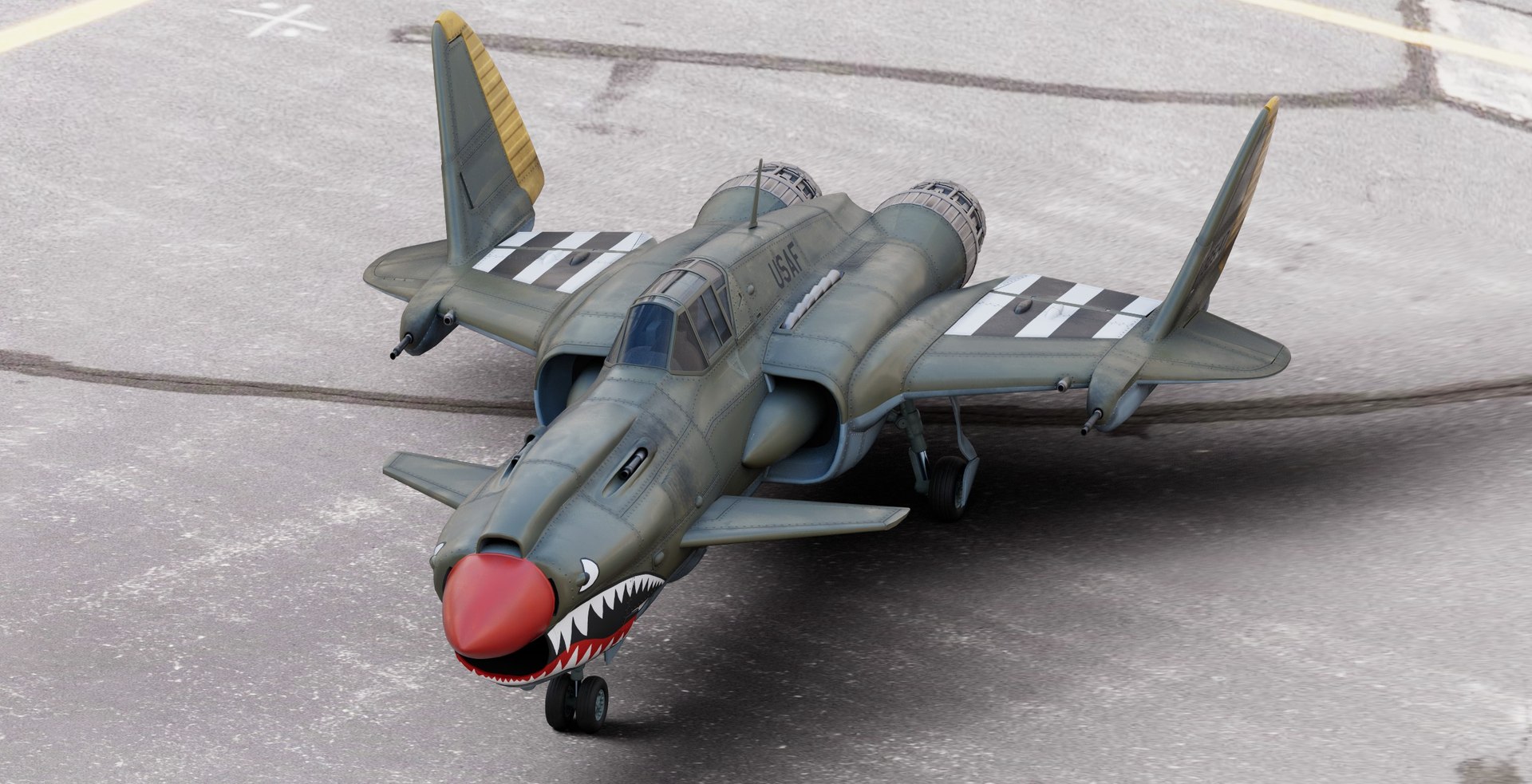 Viper P-40J Jet Fighter Concept Aircraft Model - TurboSquid 2515046