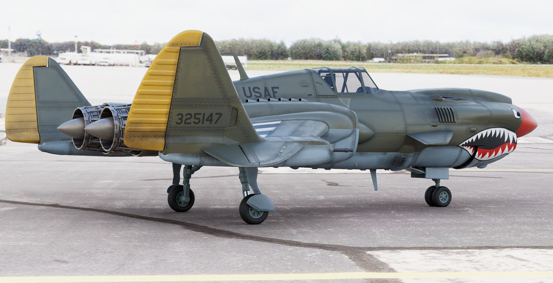 Viper P-40J Jet Fighter Concept Aircraft Model - TurboSquid 2515046