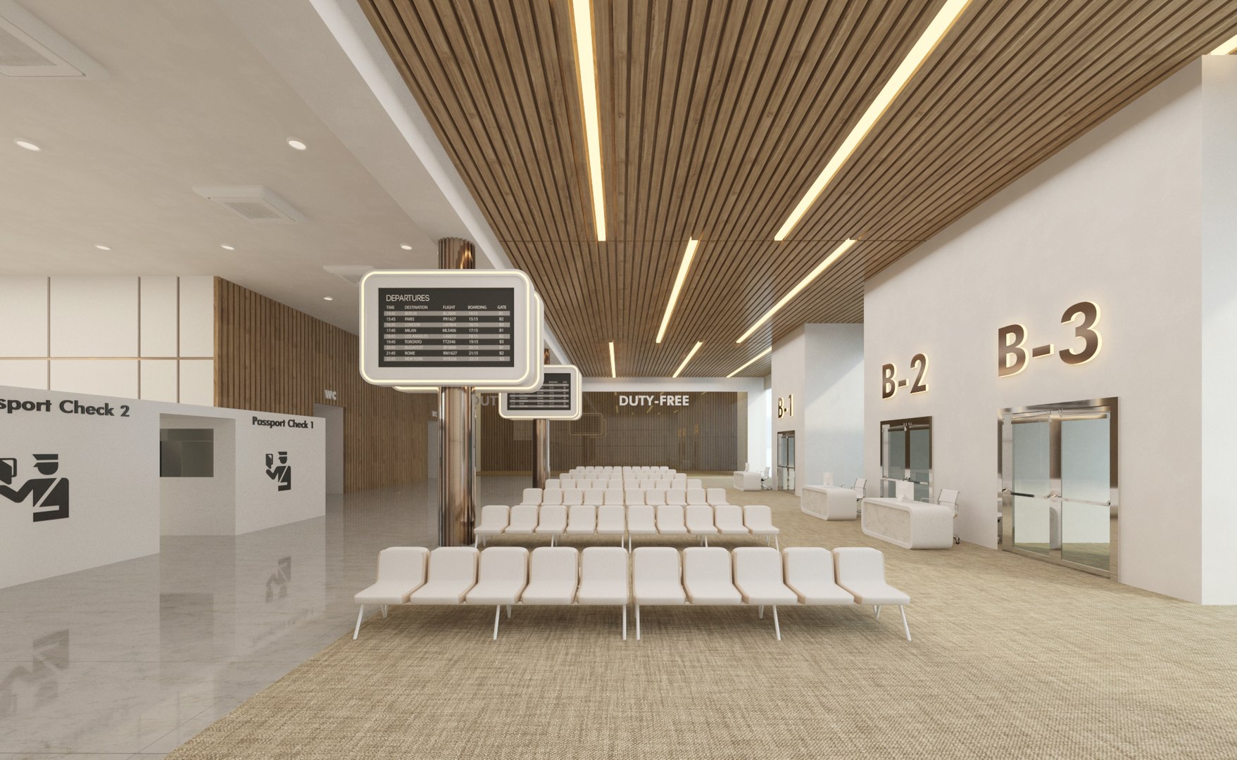 Modern Airport Interior 3D Model - TurboSquid 2133658