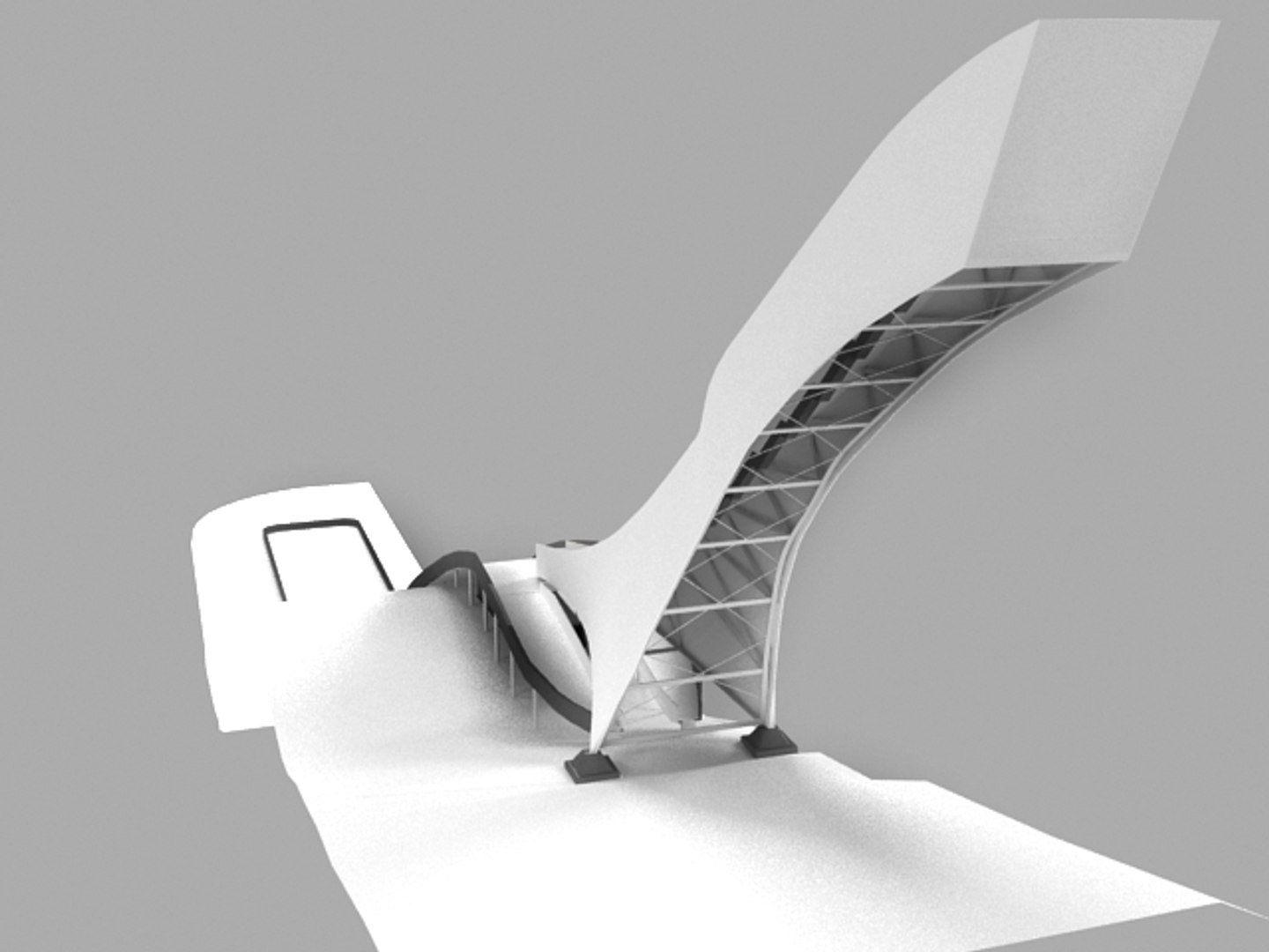 3d Model Ski Jumping Ramp