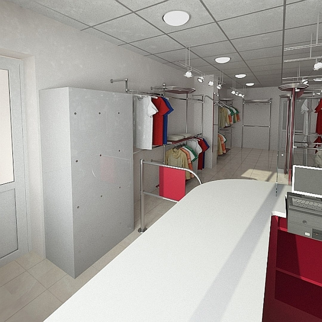 3d Model Of Clothes Shop Interior