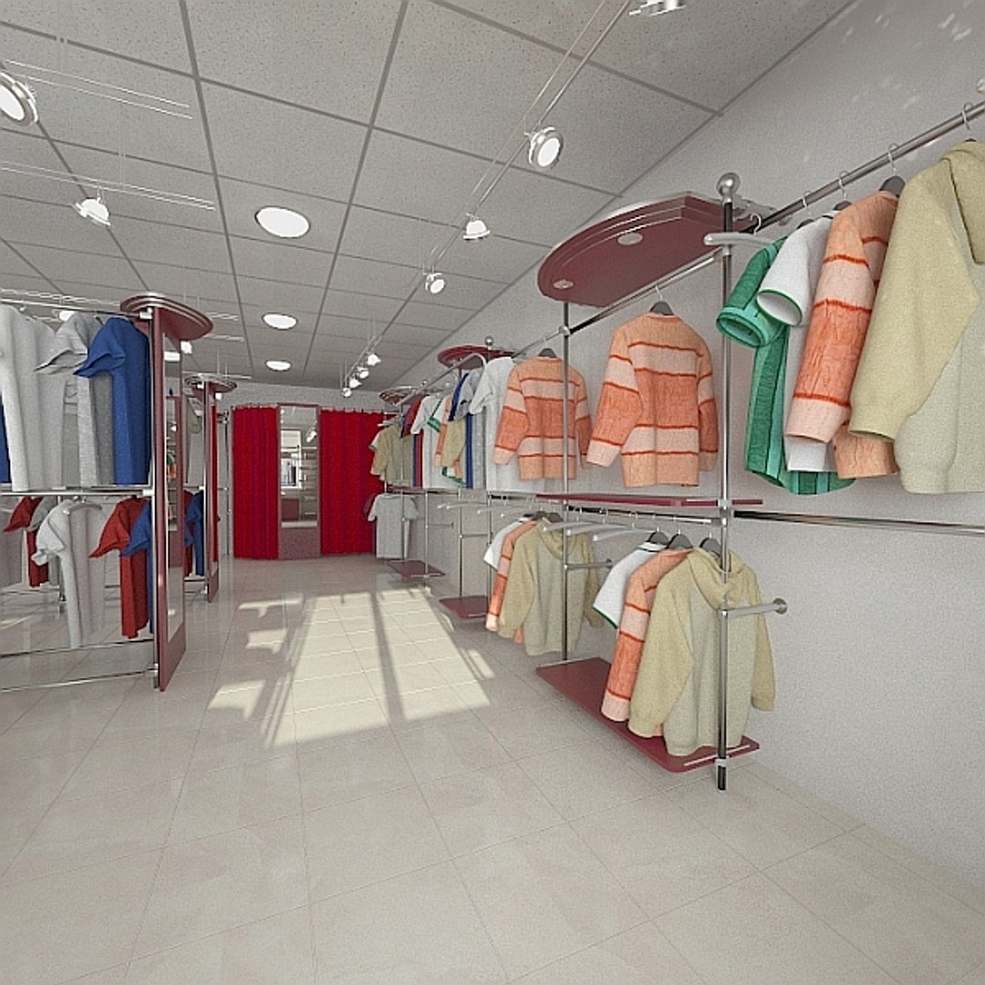 3d Model Of Clothes Shop Interior
