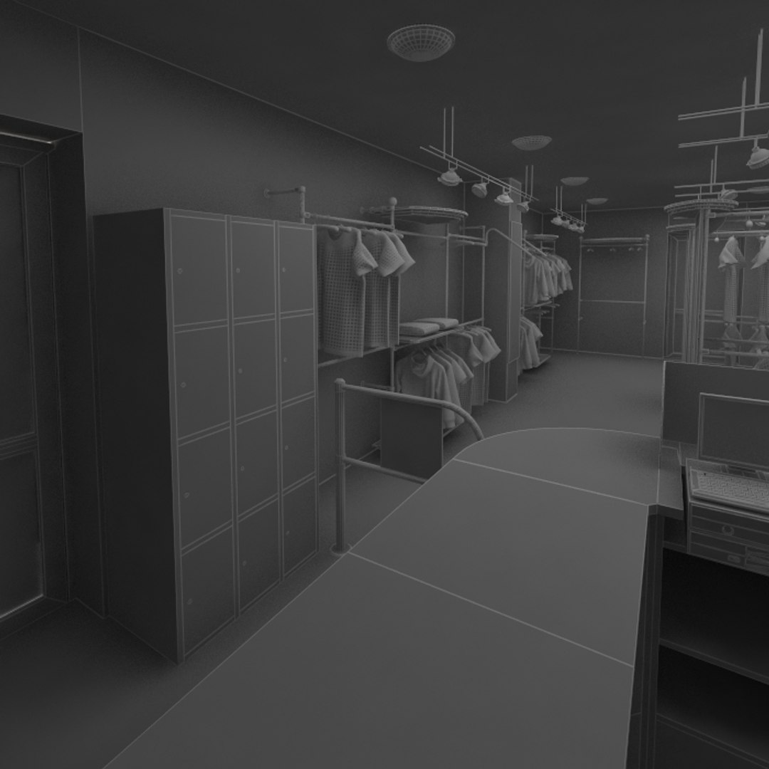 3d Model Of Clothes Shop Interior