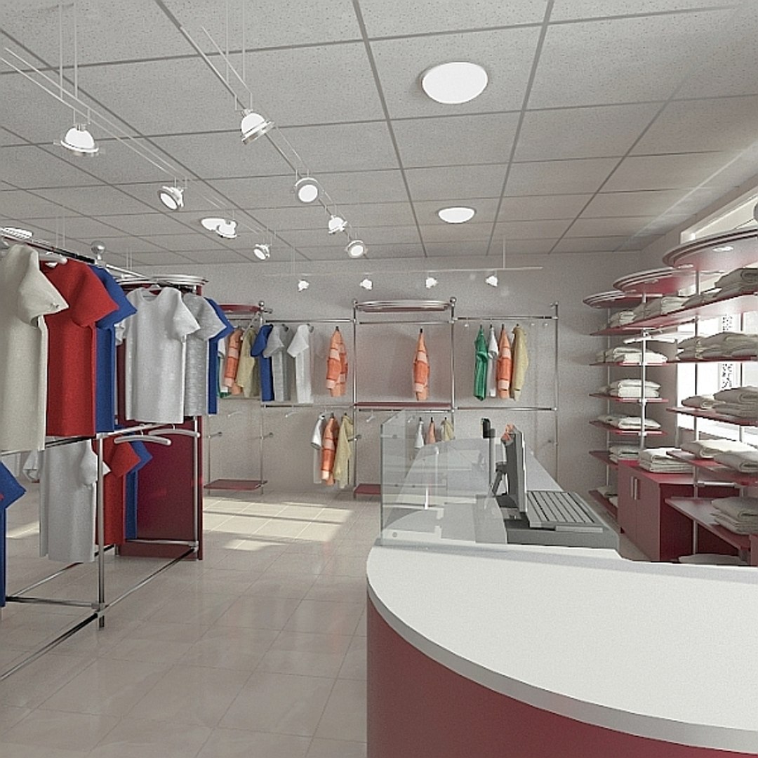 3d Model Of Clothes Shop Interior