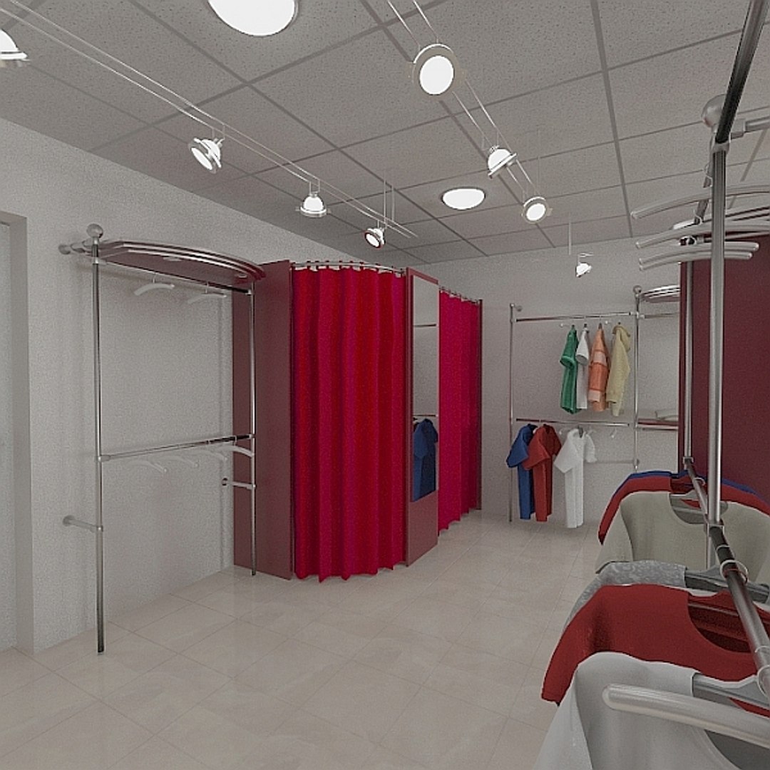 3d Model Of Clothes Shop Interior