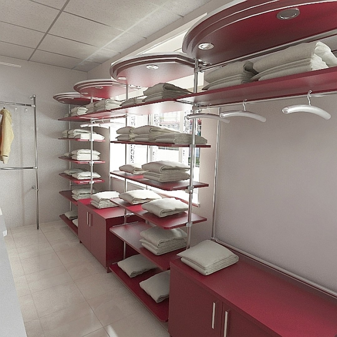 3d Model Of Clothes Shop Interior