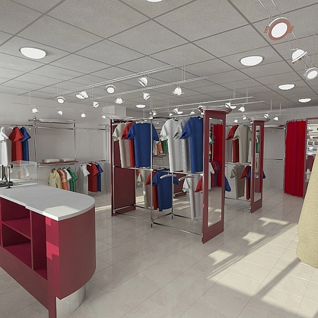 3d Model Of Clothes Shop Interior