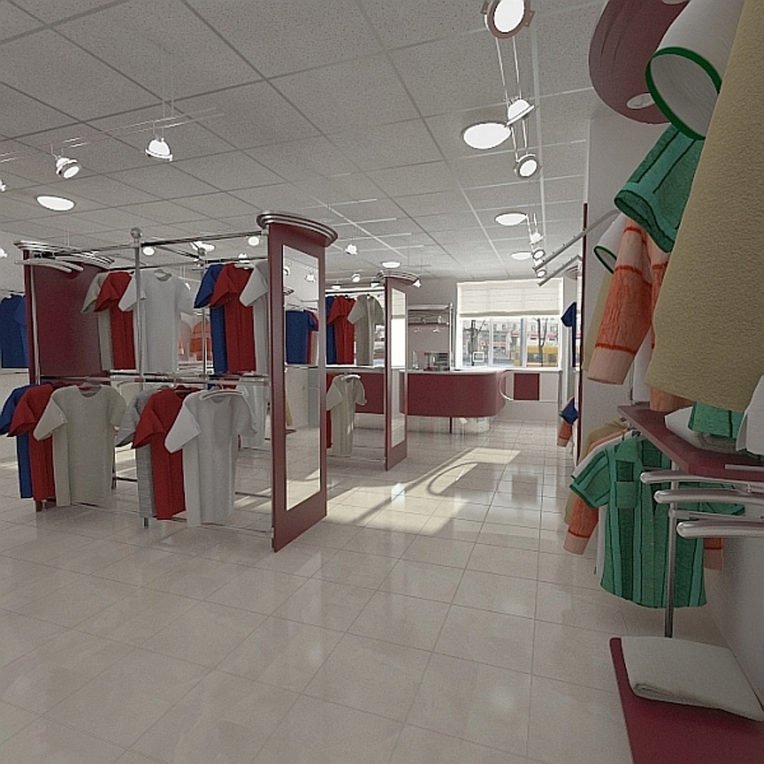 3d Model Of Clothes Shop Interior