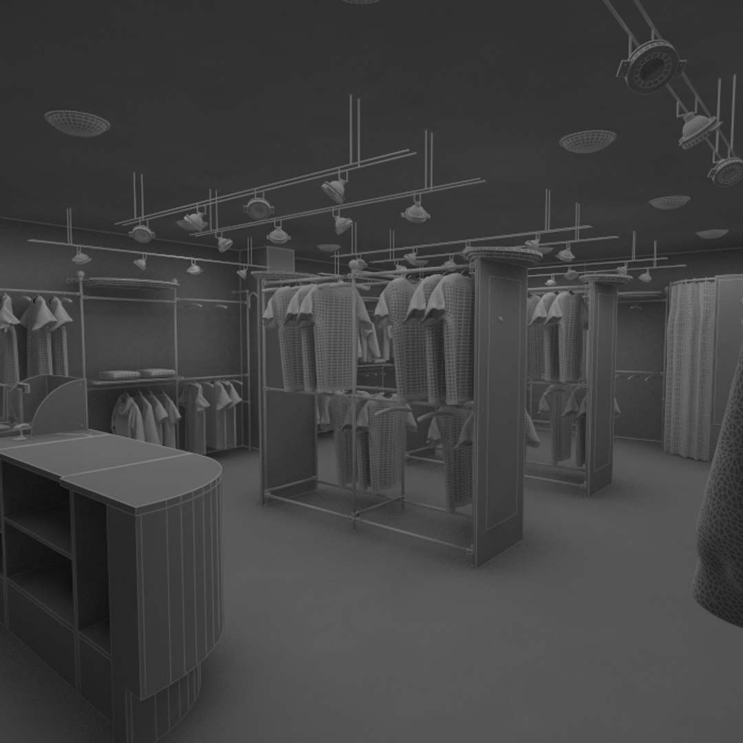 3d Model Of Clothes Shop Interior