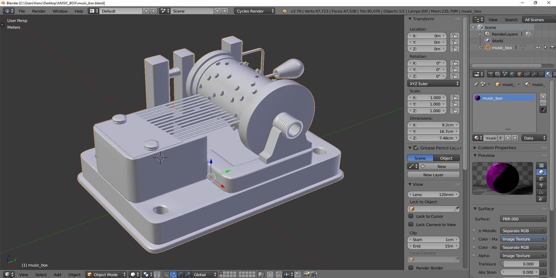Music Box 3D Model - TurboSquid 1150063
