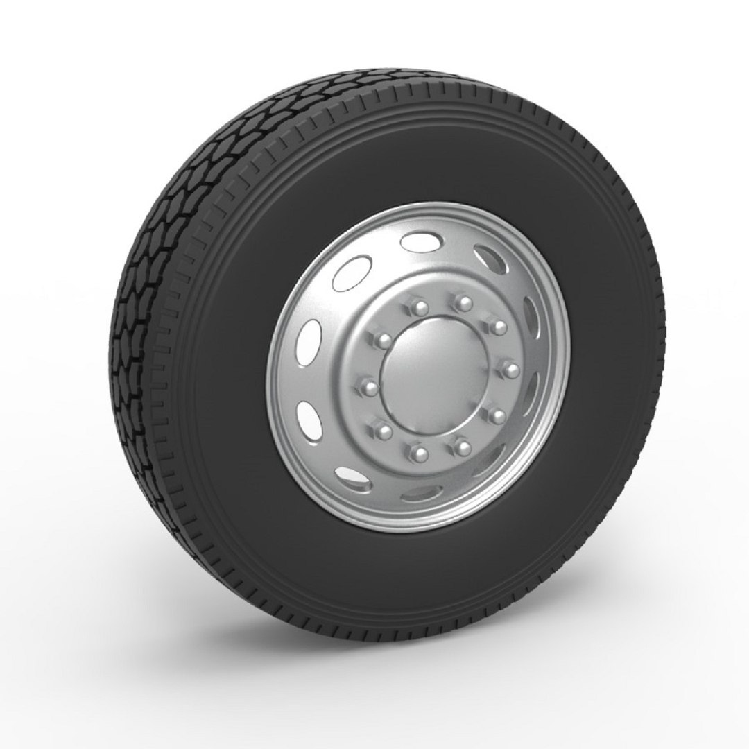 Diecast 10 Oval Hole Front wheel of semi truck Scale 1 to 25 model ...